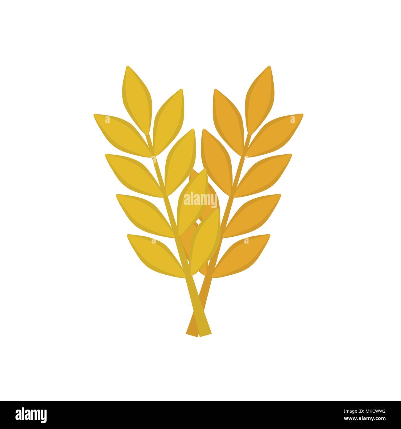 Crossed ears of wheat or barley icon in flat design Stock Vector Image ...