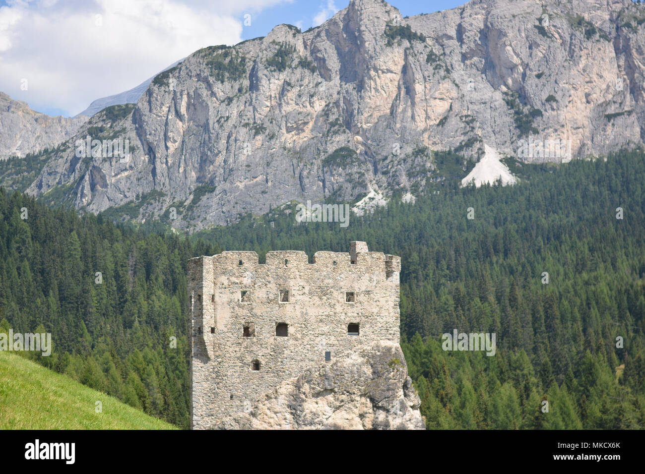 The ancient ruins of Andraz Castle, in the province of Belluno, Italy ...