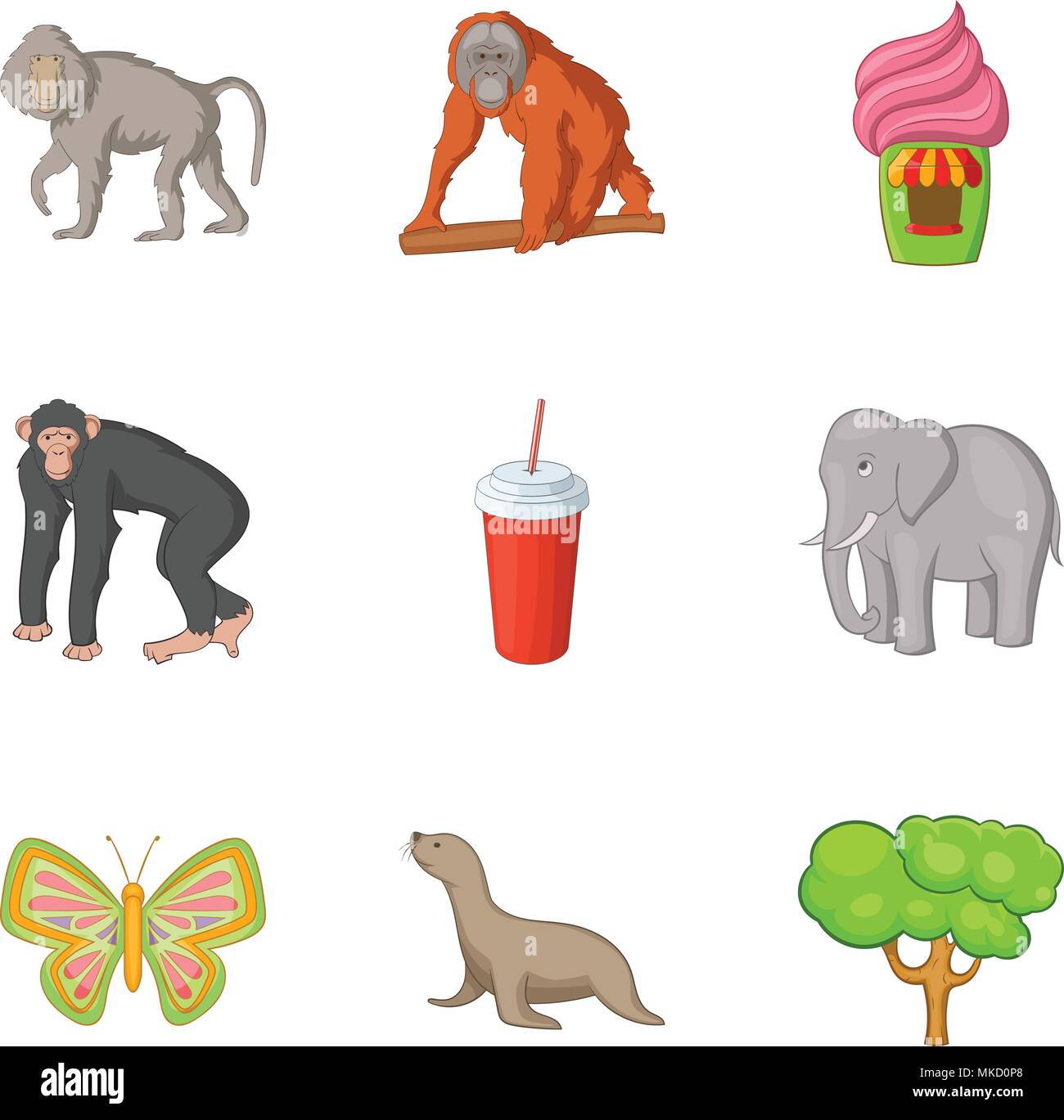 Animal kind icons set, cartoon style Stock Vector Image & Art - Alamy