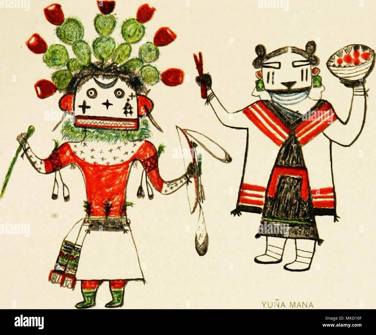 "Hopi Katcinas drawn by native artists" (1904 Stock Photo - Alamy
