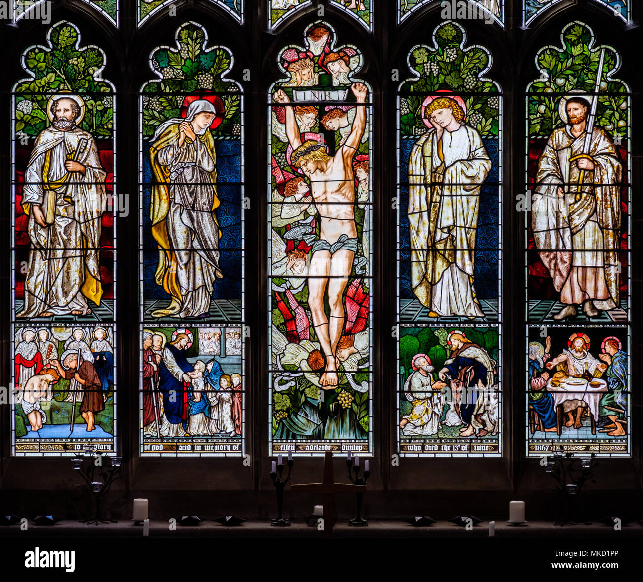 East Window of Jesus Church, Troutbeck Valley, near Windemere, Lake ...