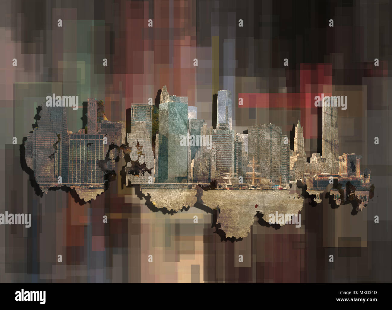 New York on abstract background Stock Photo - Alamy