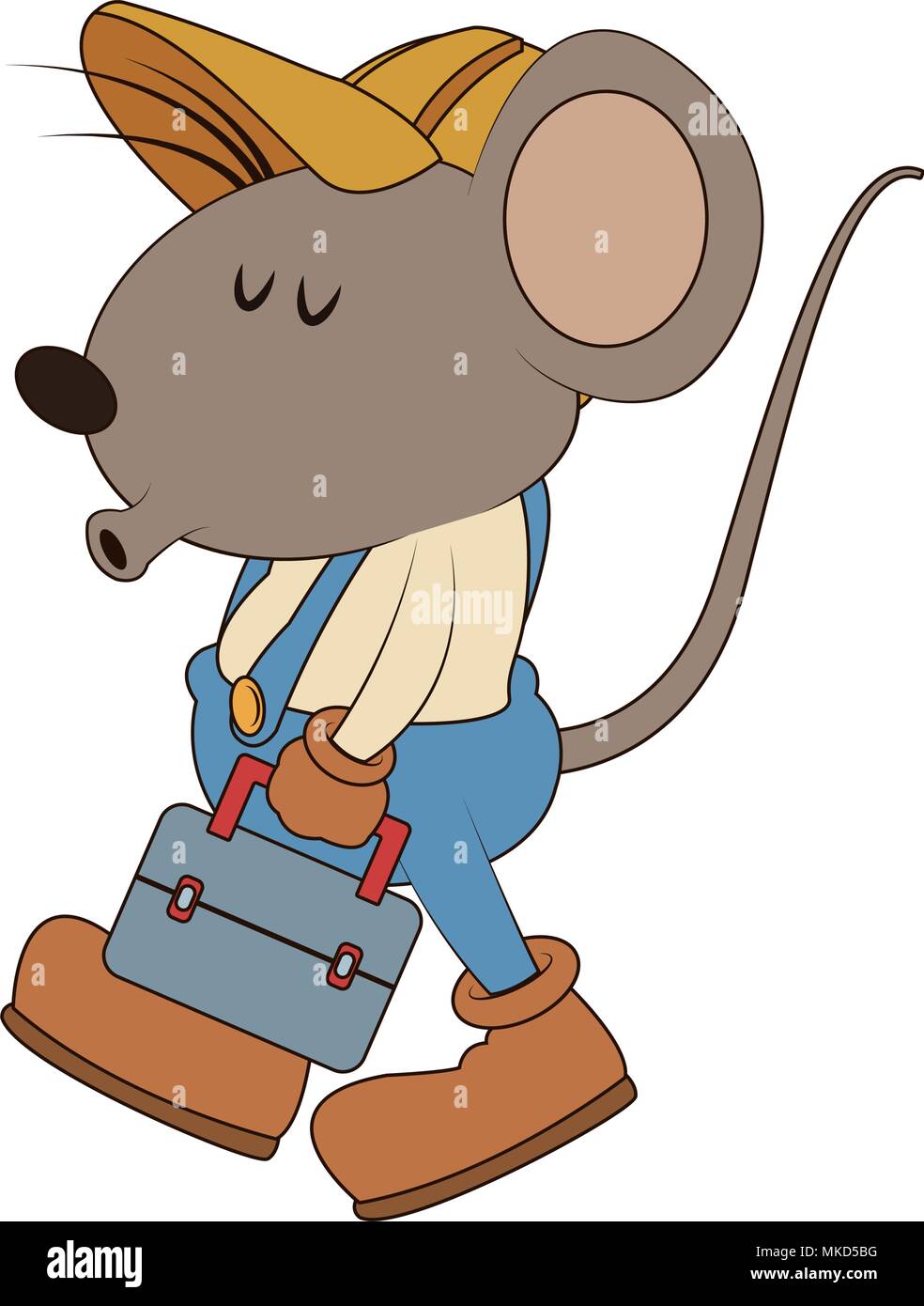Worker mouse with tool box Stock Vector Image & Art - Alamy