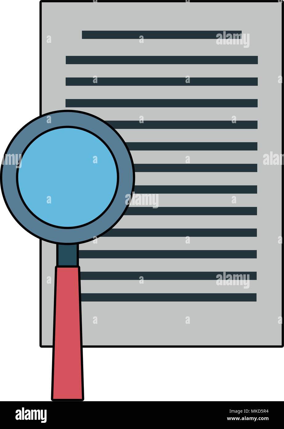 Document with magnifying glass Stock Vector Image & Art - Alamy