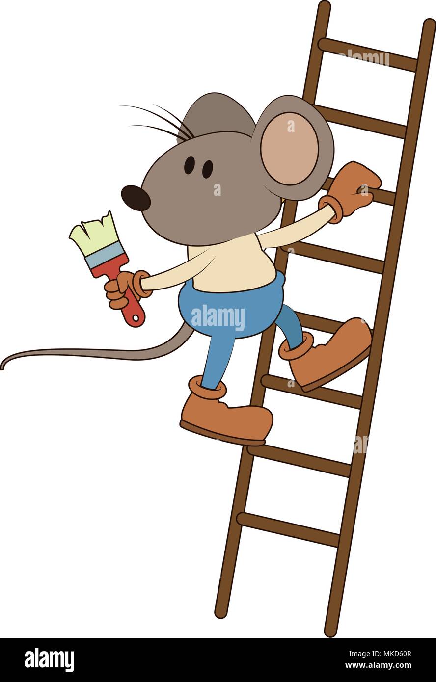 Worker mouse up the stairs Stock Vector Image & Art - Alamy