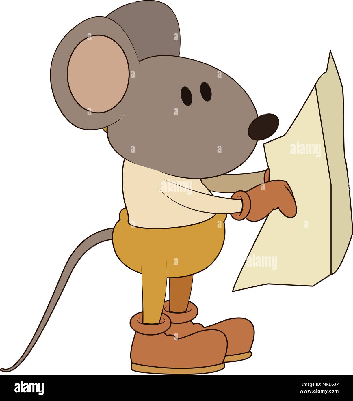 Worker mouse with construction plans Stock Vector Image & Art - Alamy