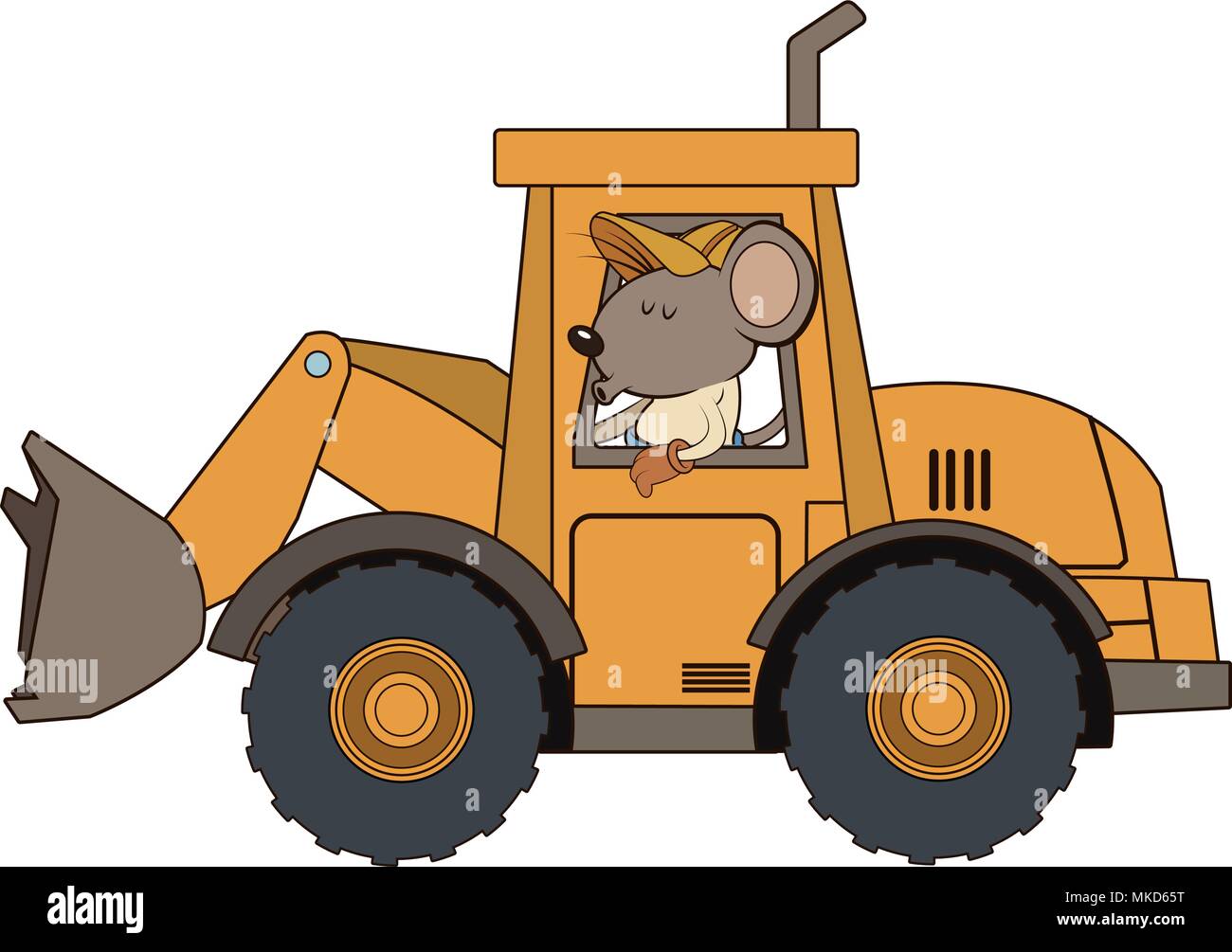 worker mouse driving backhoe Stock Vector Image & Art - Alamy