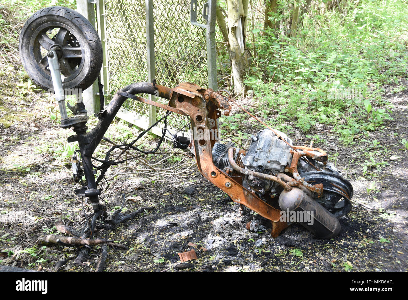 Torched motor bike hi-res stock photography and images - Alamy