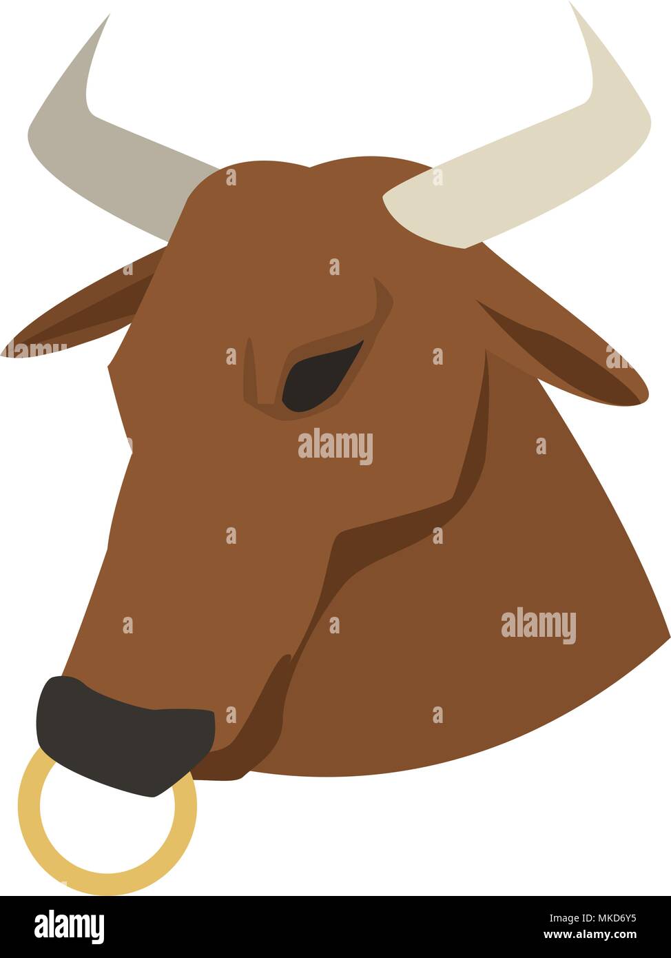 Bull with ring nose Stock Vector Image & Art - Alamy