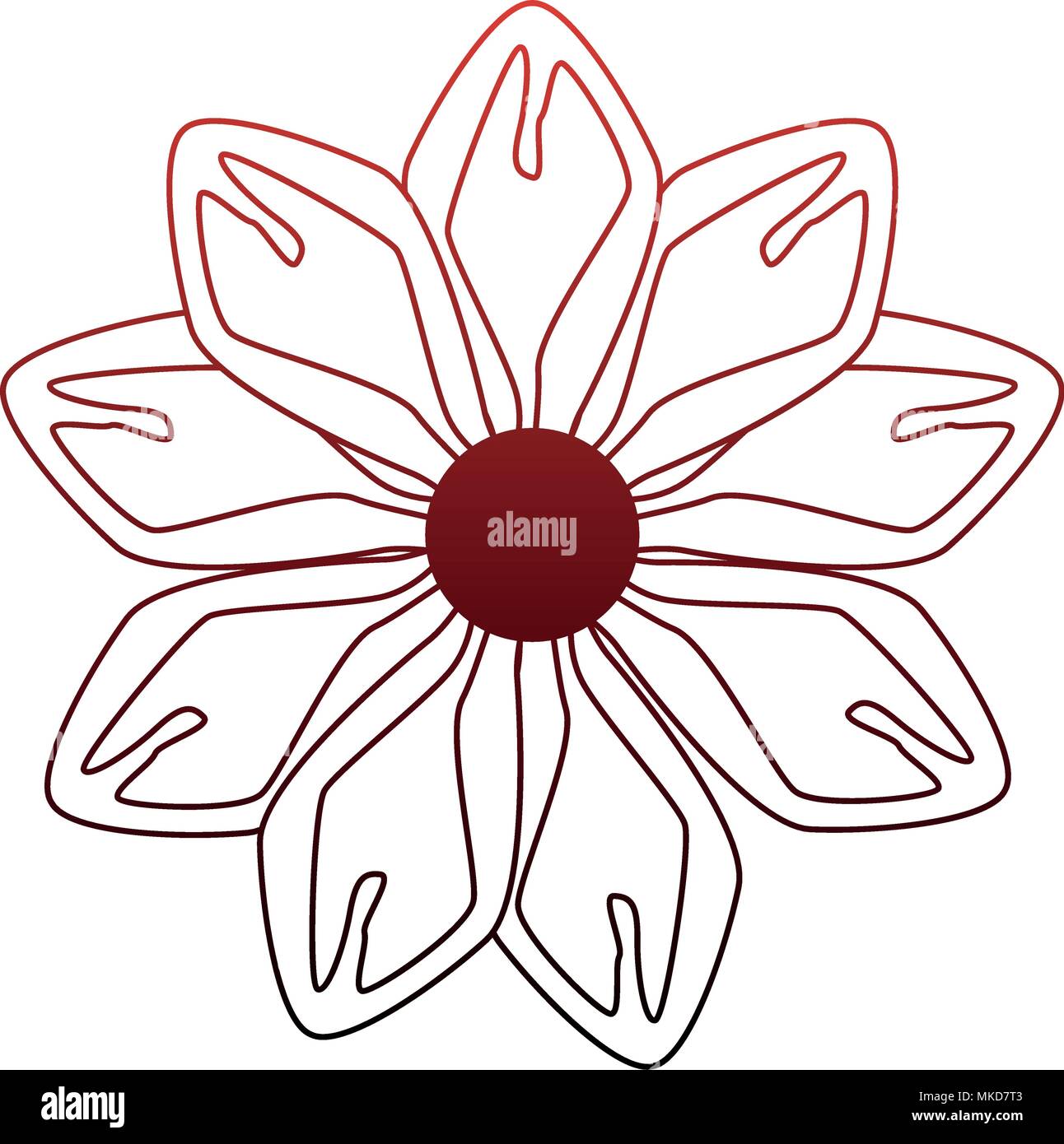 Beautiful flower symbol on red lines Stock Vector Image & Art - Alamy