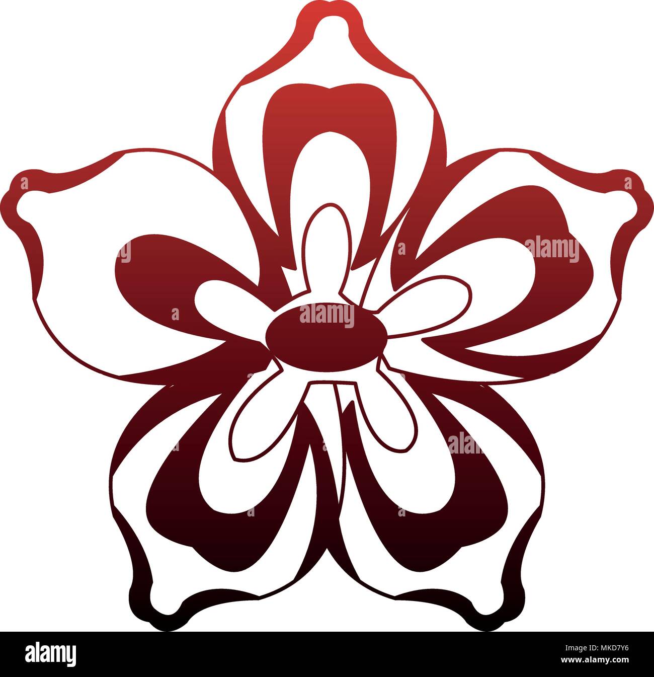 Beautiful flower symbol on red lines Stock Vector Image & Art - Alamy