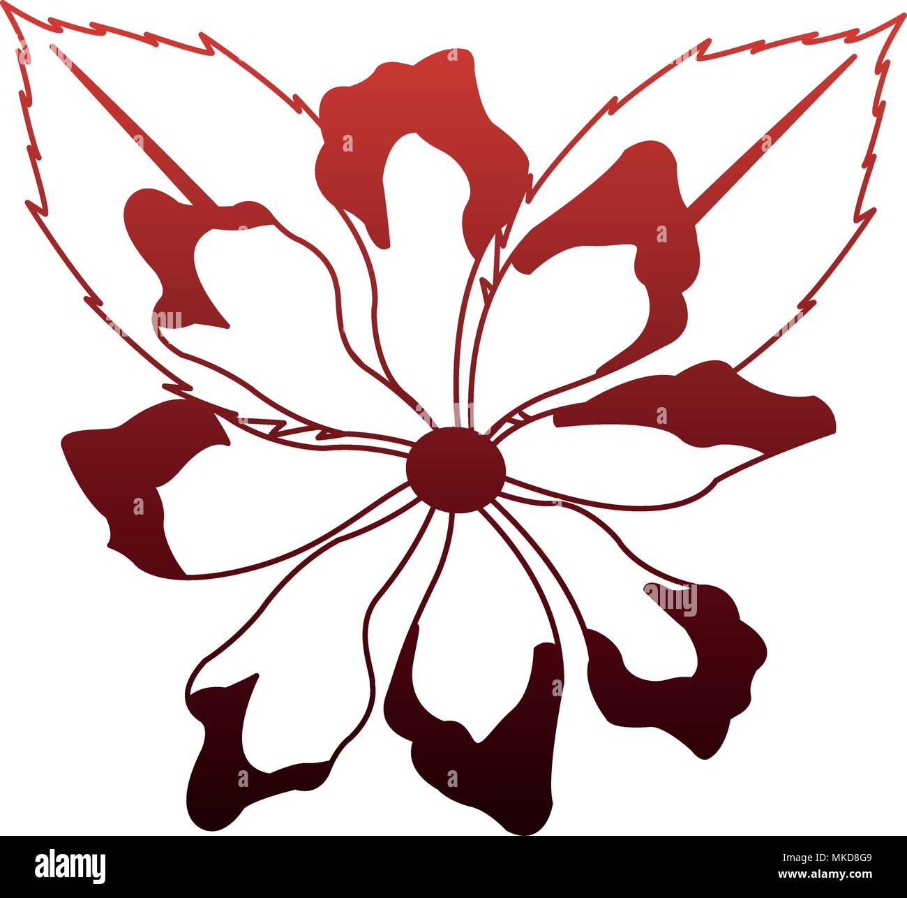 Beautiful flower symbol on red lines Stock Vector Image & Art - Alamy