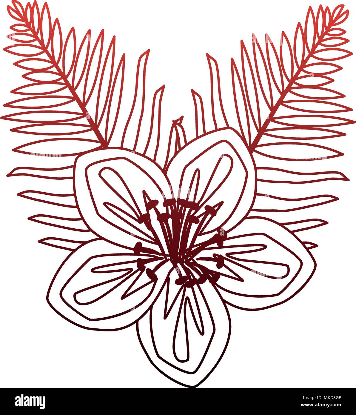 Beautiful flower symbol on red lines Stock Vector Image & Art - Alamy