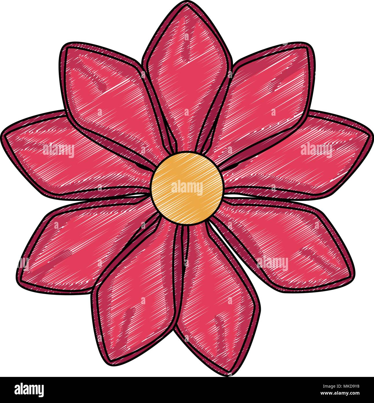 Beautiful flower symbol scribble Stock Vector Image & Art - Alamy