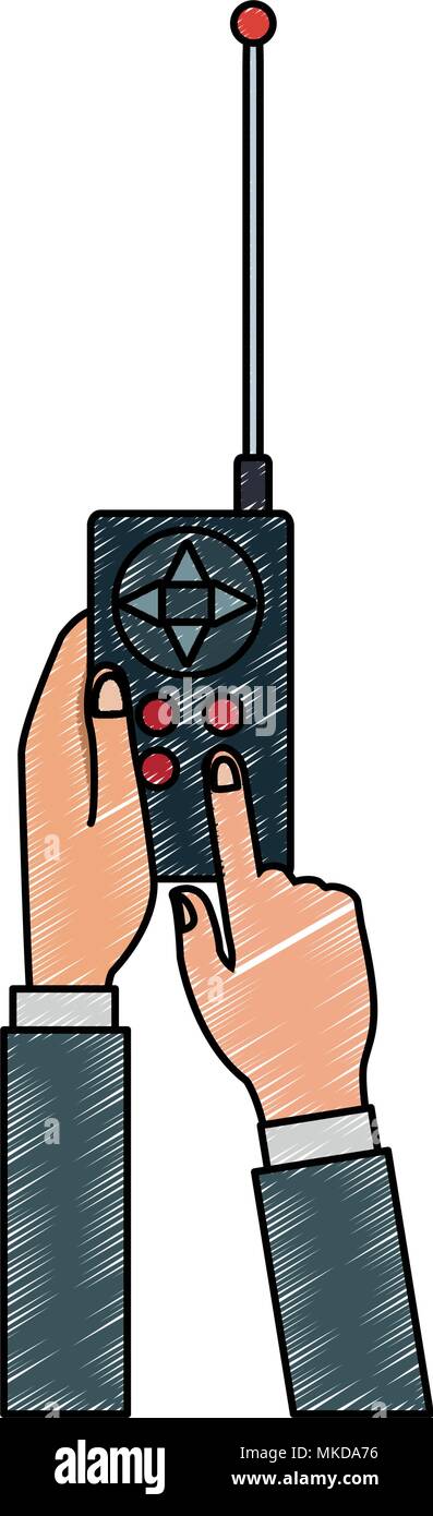 Hand using drone remote control scribble Stock Vector Image & Art - Alamy