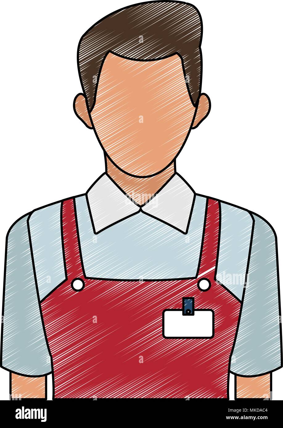 Cashier man avatar scribble Stock Vector Image & Art - Alamy