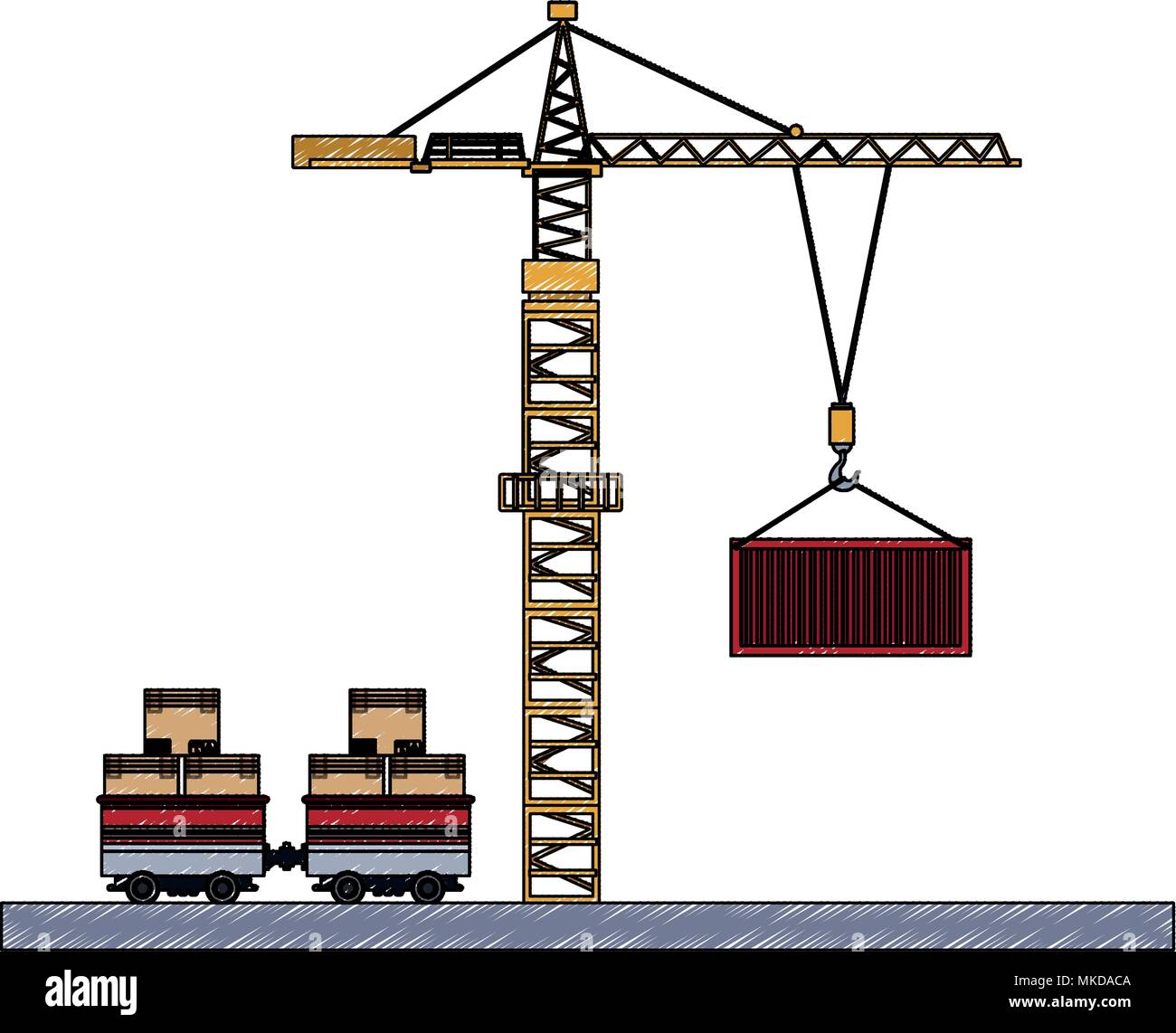 Heavy port crane Stock Vector Images - Alamy