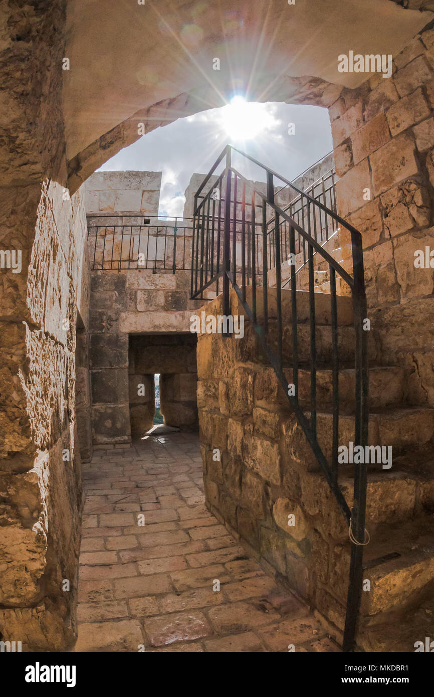 Inside Citadel of King David museum, Jerusalem, Israel, Asia Stock ...