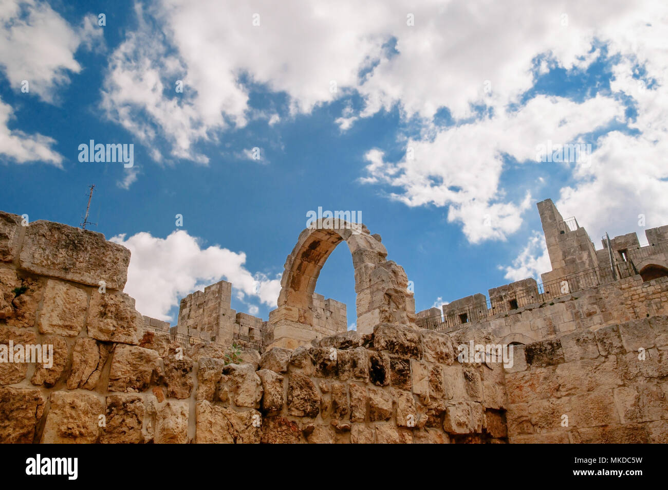 Ancient Arch at Tower of David Museum , Jerusalem, Israel Stock Photo ...