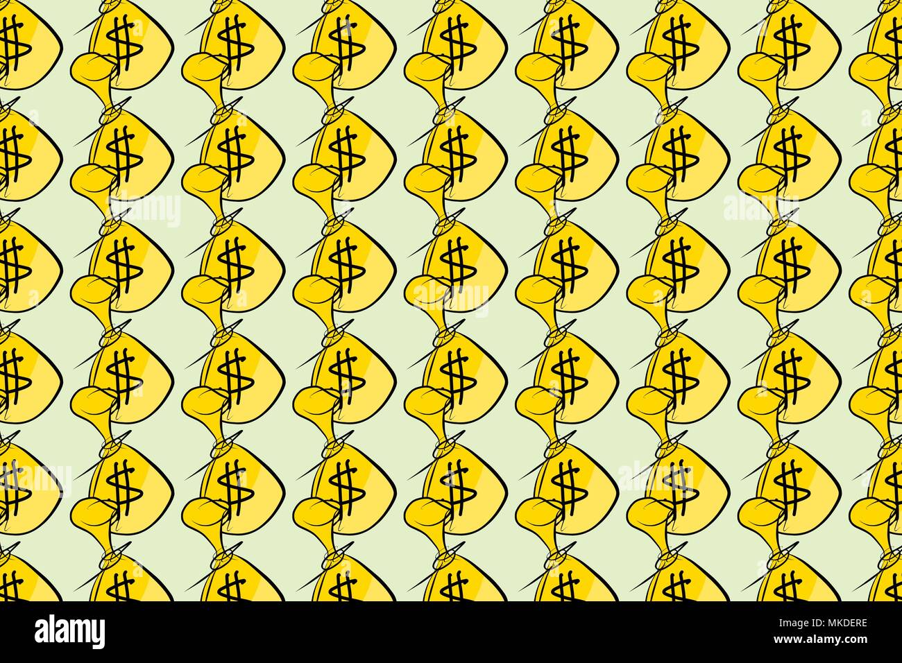 Hand drawn money packs or bags illustrations background, good for ...