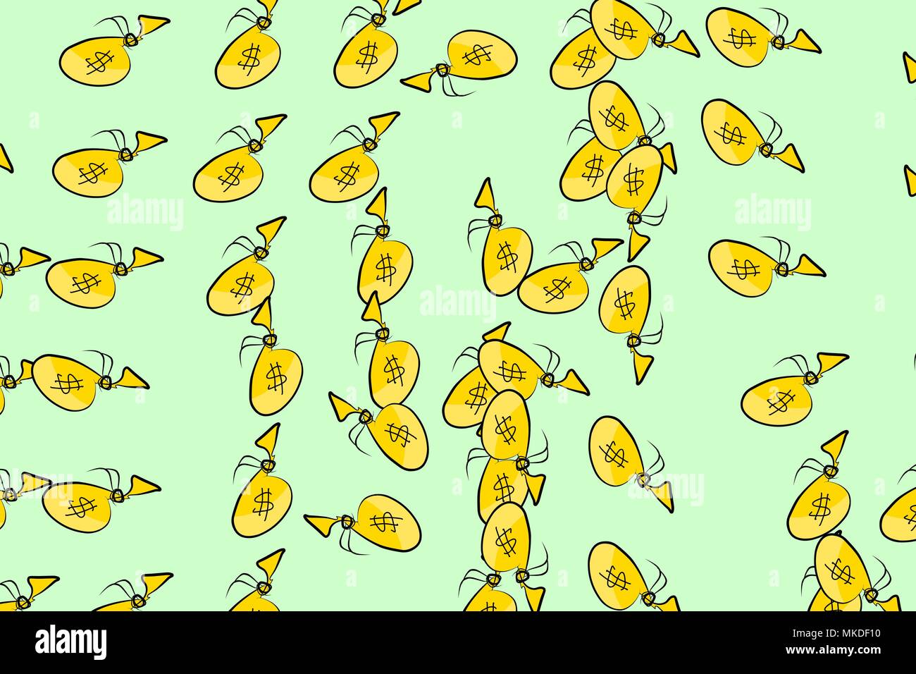 Decorative hand drawn money packs or bags illustrations. Good for ...