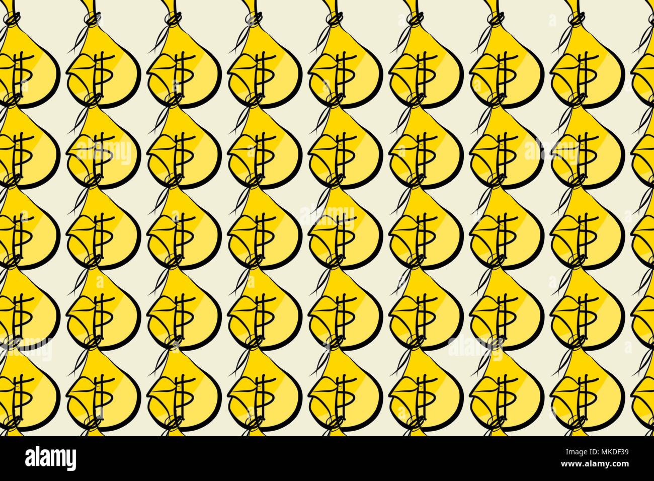 Abstract money packs or bags illustrations background. Cartoon style ...