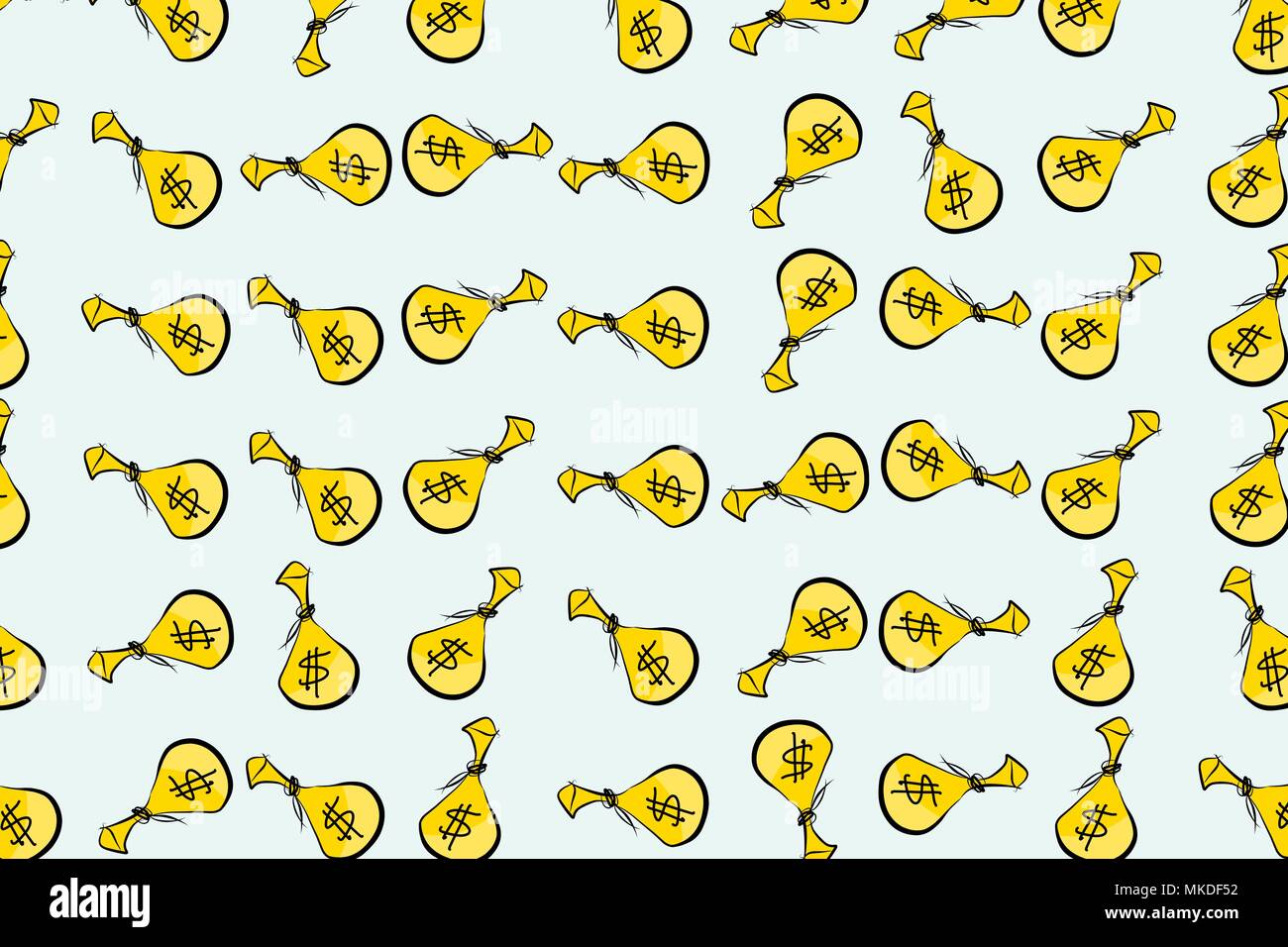 Decorative hand drawn money packs or bags illustrations. Good for ...