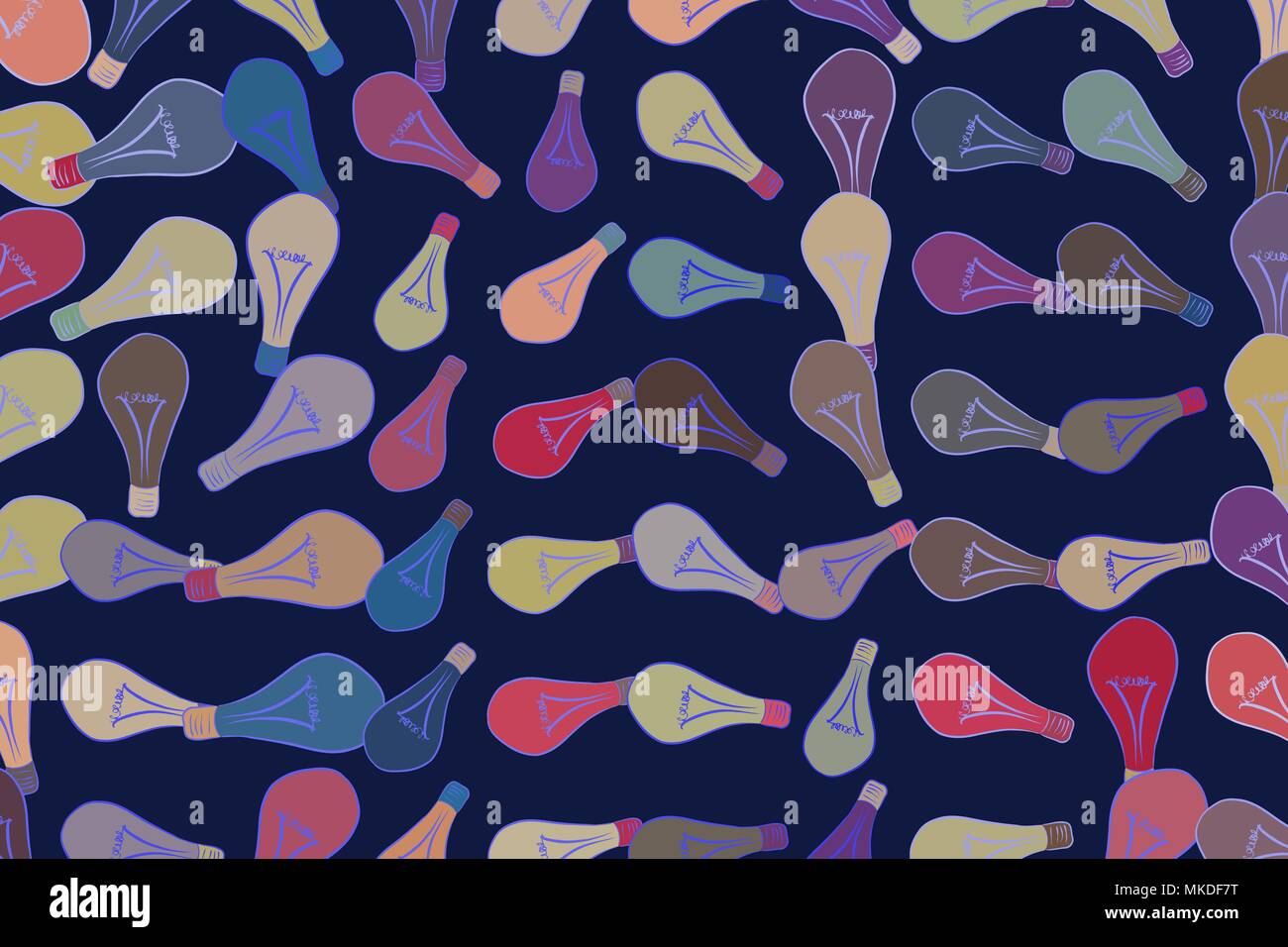 light bulbs illustrations background abstract, hand drawn. Idea ...