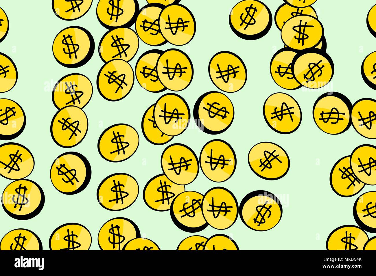 Decorative hand drawn coins or money illustrations. Good for design ...