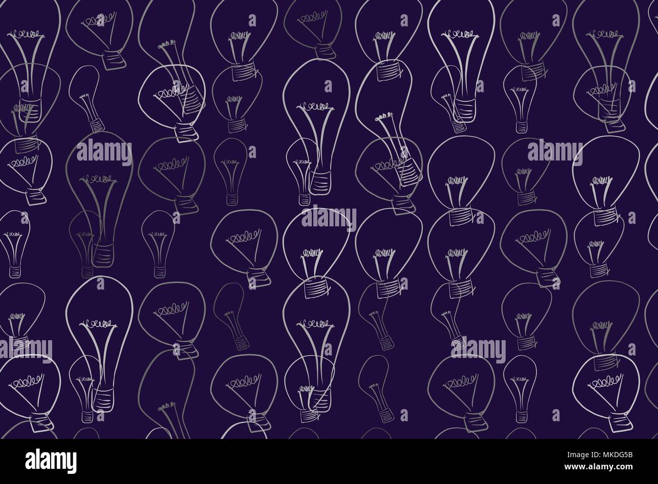 Hand drawn light bulbs illustrations background, good for graphic ...