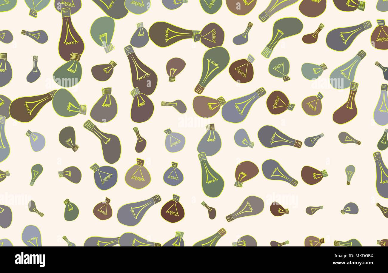 Decorative hand drawn light bulbs illustrations. Good for design ...