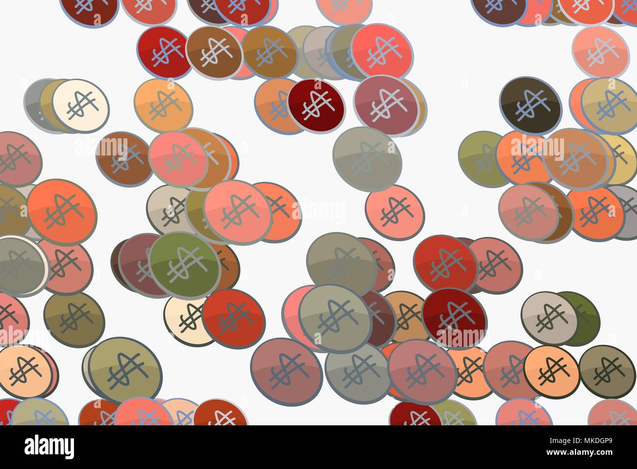 Abstract coins or money illustrations background. Cartoon style vector ...