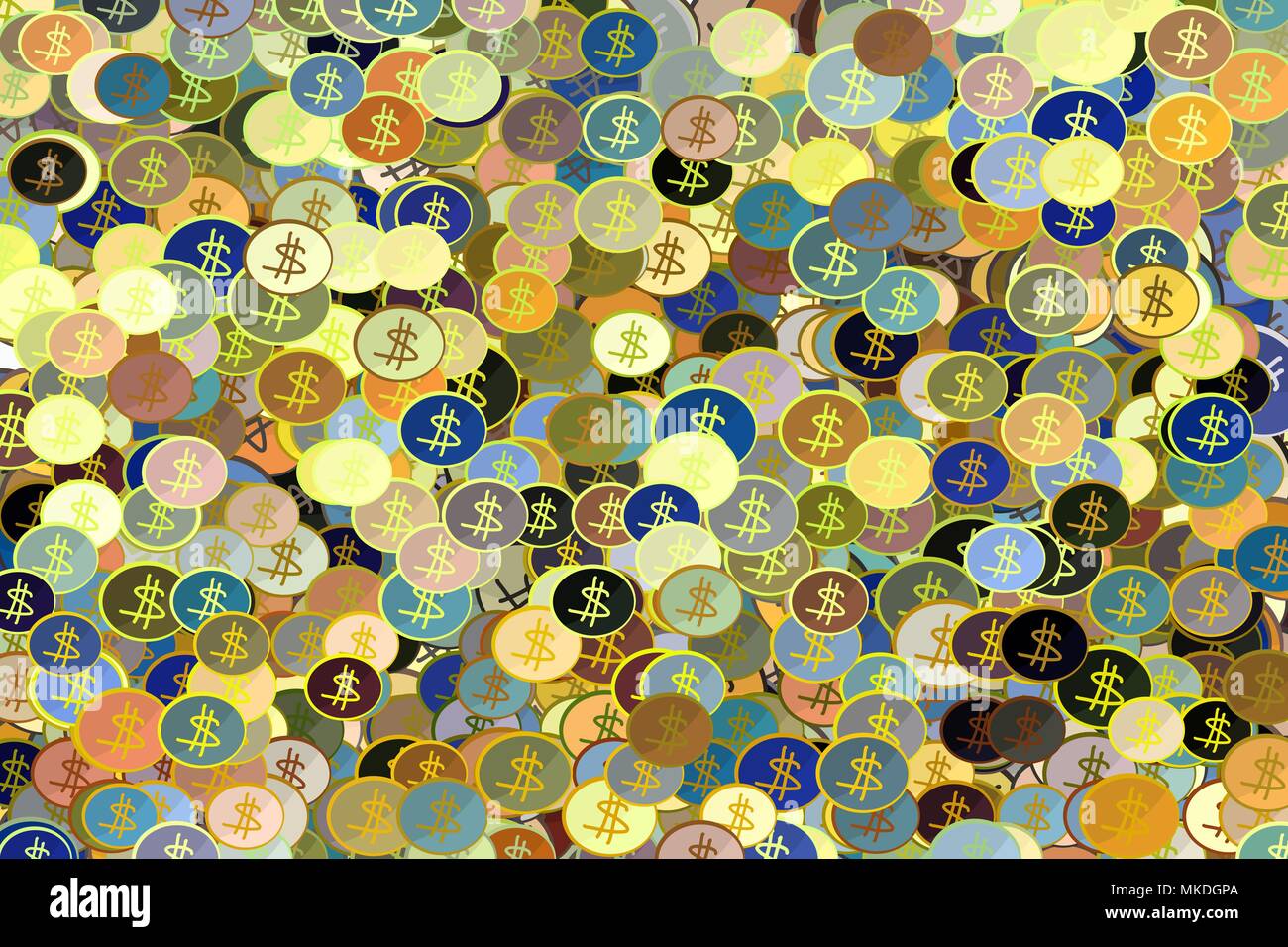 Decorative hand drawn coins or money illustrations. Good for design ...