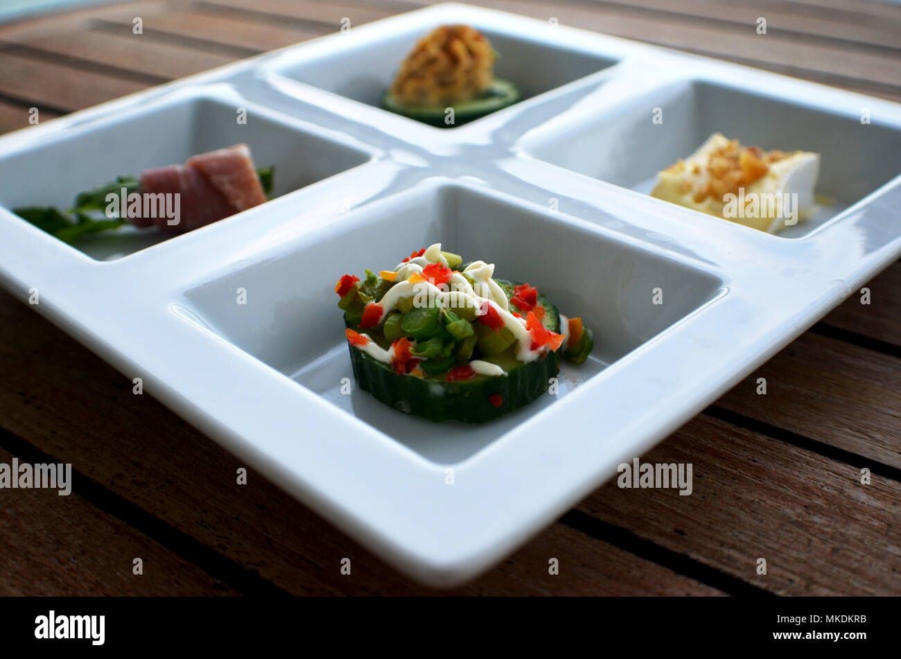 Canapes in bowls Stock Photo - Alamy
