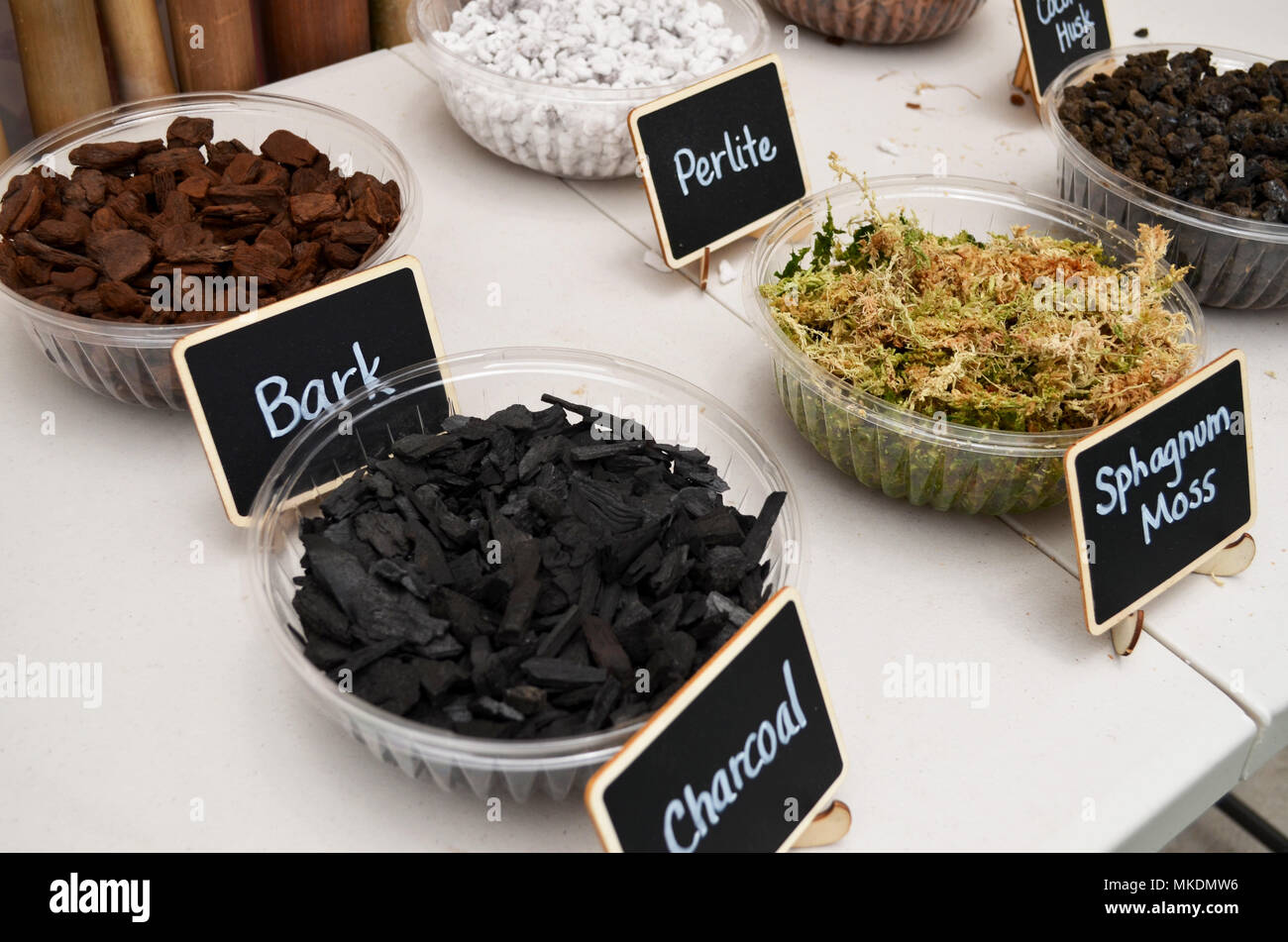 Potting materials for growing orchids Stock Photo - Alamy