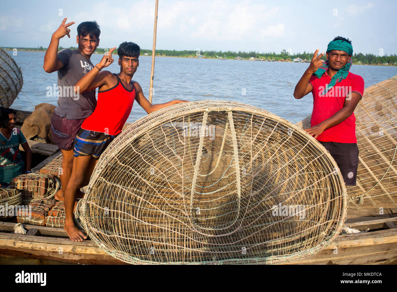Traditional Pangas Catfish fishing traps made of a Bamboo sticks in ...