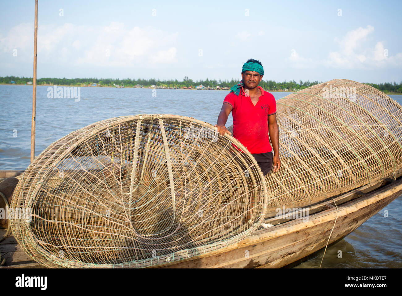 Traditional Pangas Catfish fishing traps made of a Bamboo sticks in ...