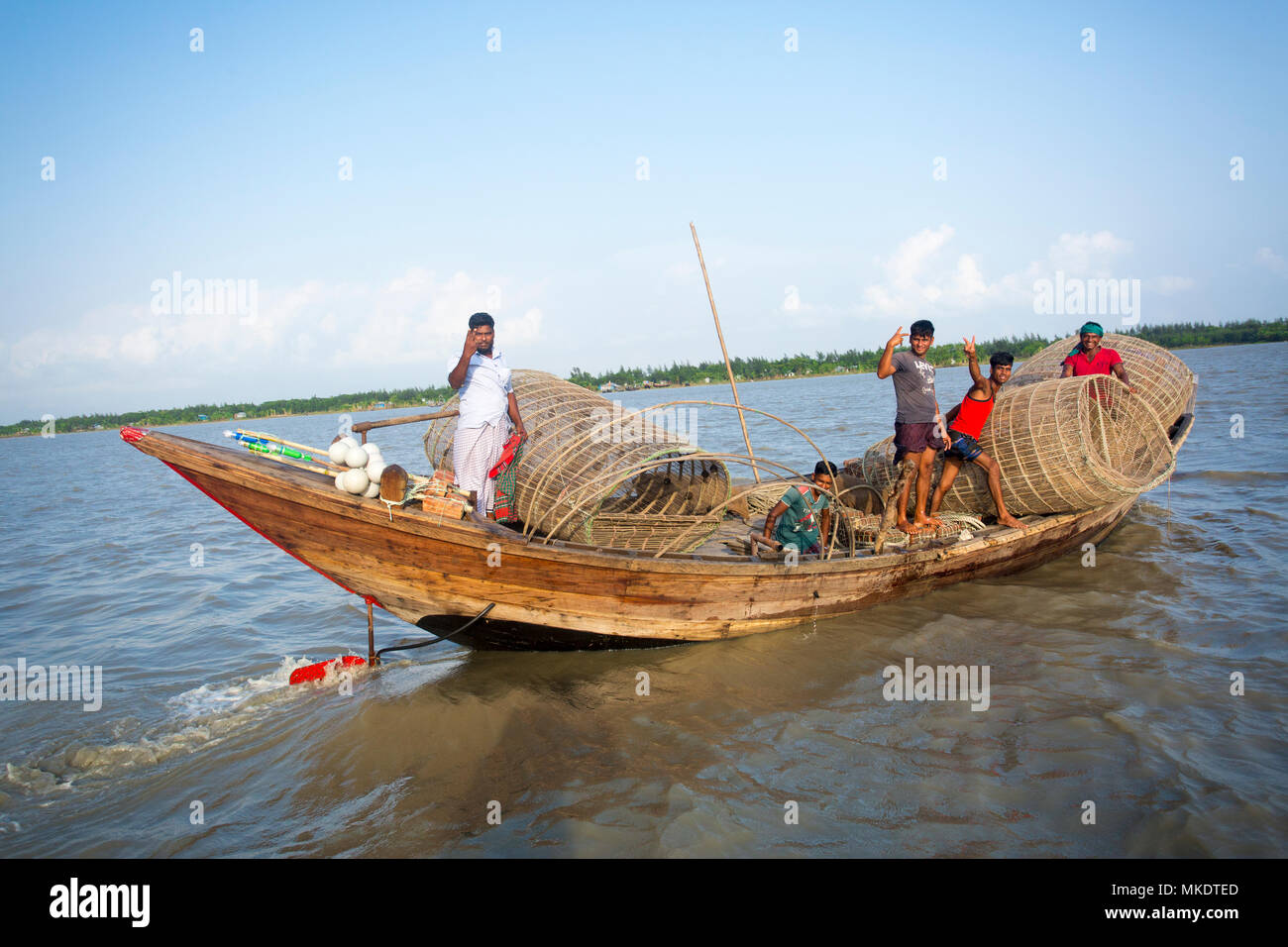 Traditional Pangas Catfish fishing traps made of a Bamboo sticks in ...