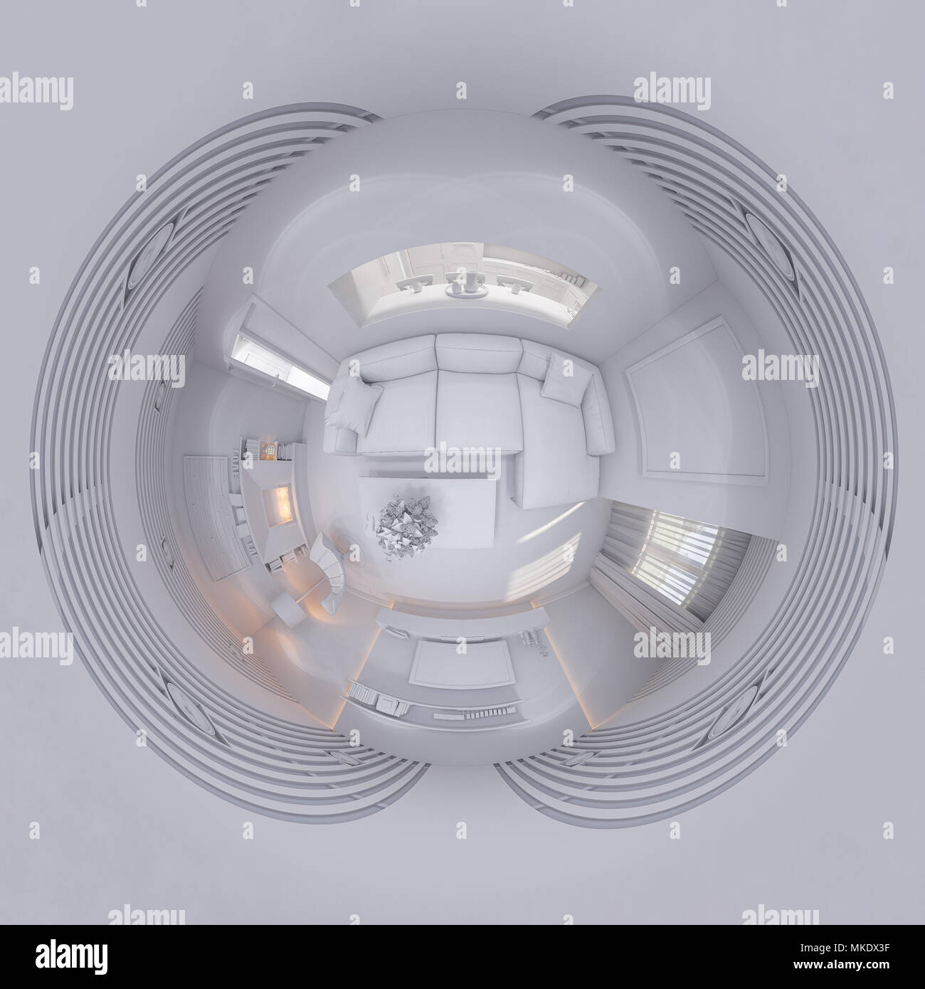 3d Render 360 degree seamless panorama interior design Stock Photo - Alamy