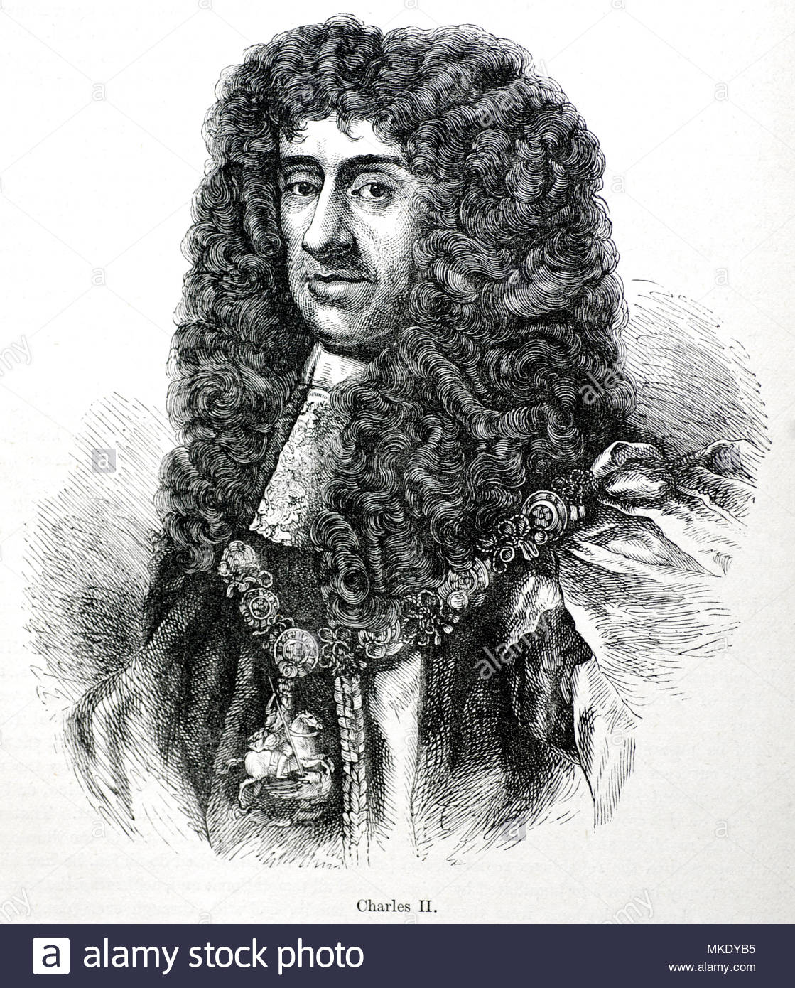 Charles II portrait, 1630 – 1685 was king of England, Scotland and ...