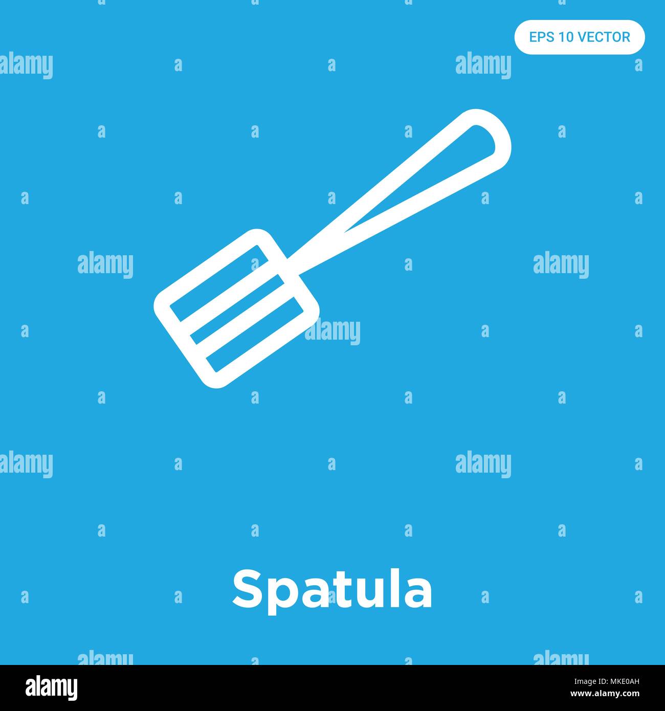 Spatula vector icon isolated on blue background, sign and symbol Stock ...