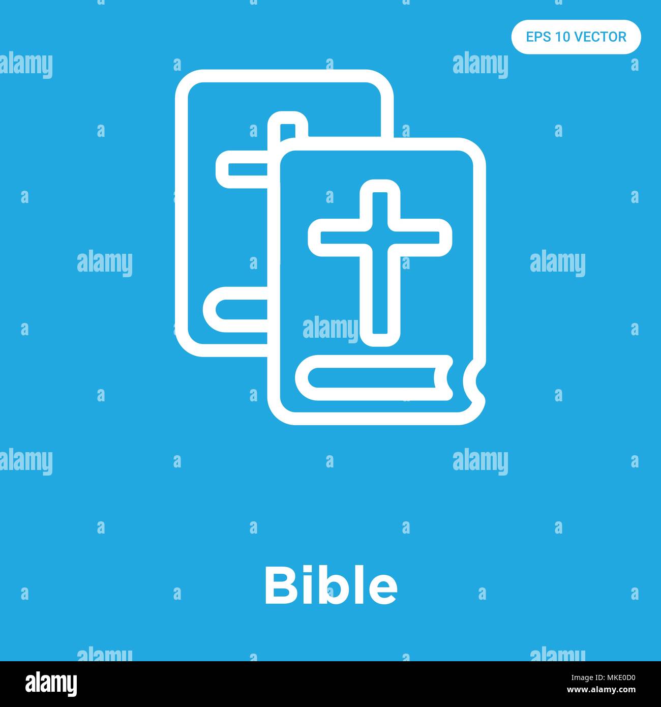 Bible vector icon isolated on blue background, sign and symbol Stock ...