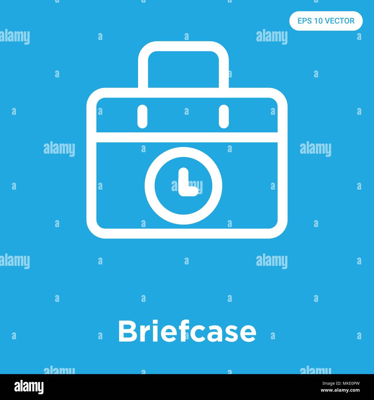Briefcase vector icon isolated on blue background, sign and symbol ...