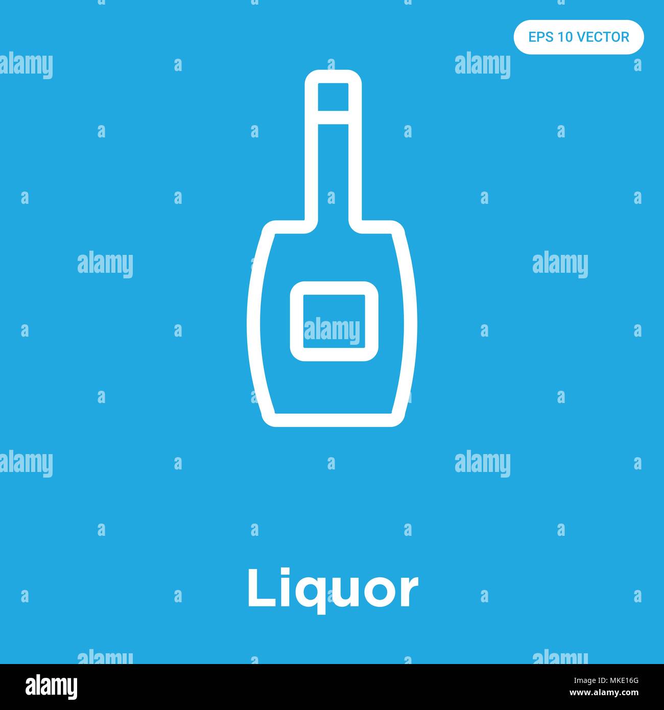 Liquor vector icon isolated on blue background, sign and symbol Stock ...