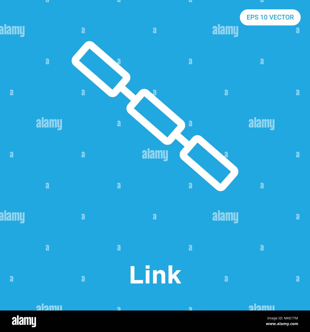 Link vector icon isolated on blue background, sign and symbol Stock ...