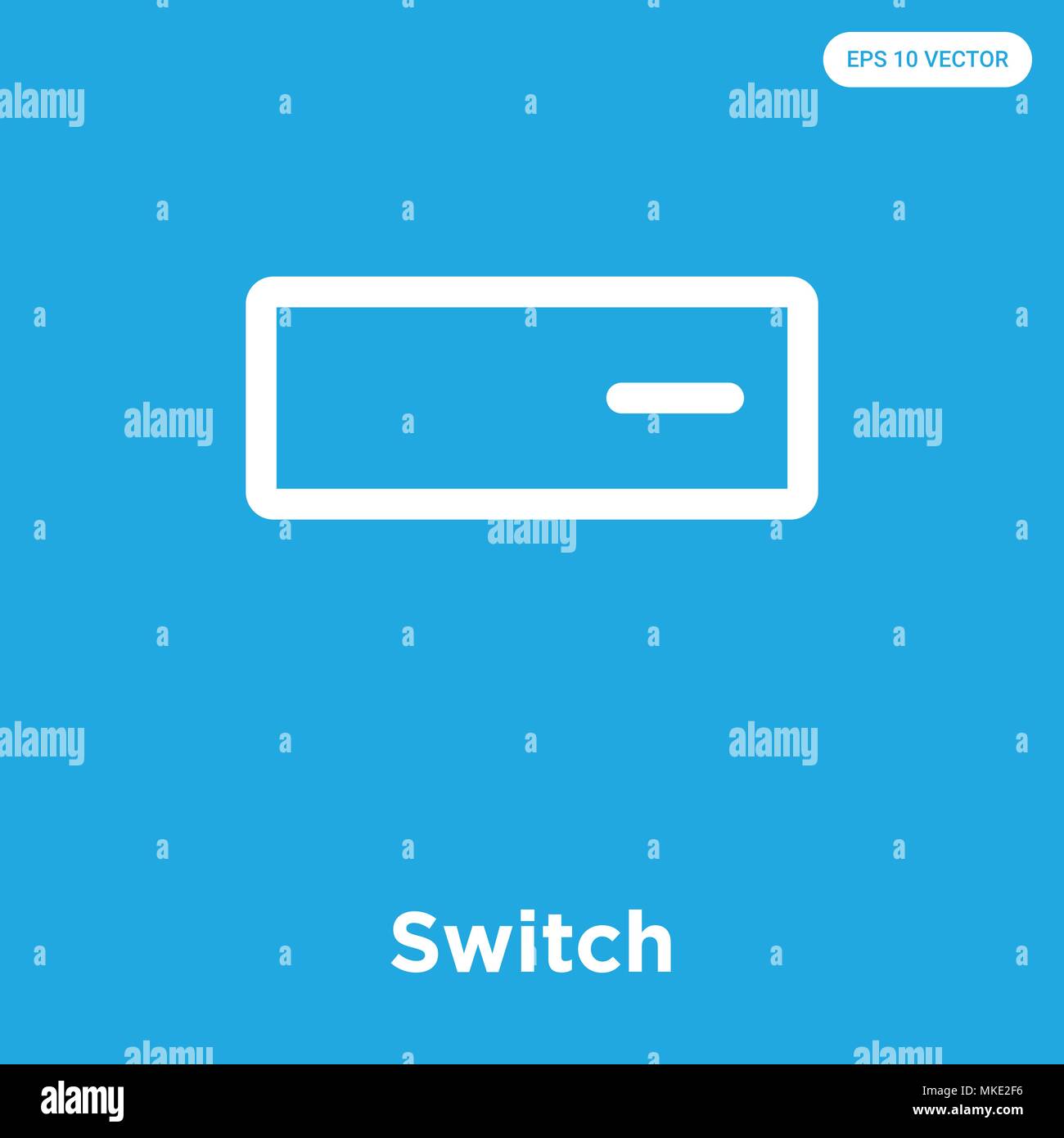 Switch vector icon isolated on blue background, sign and symbol Stock ...