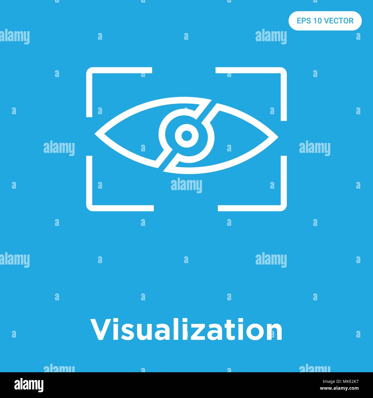 Visualization vector icon isolated on blue background, sign and symbol ...