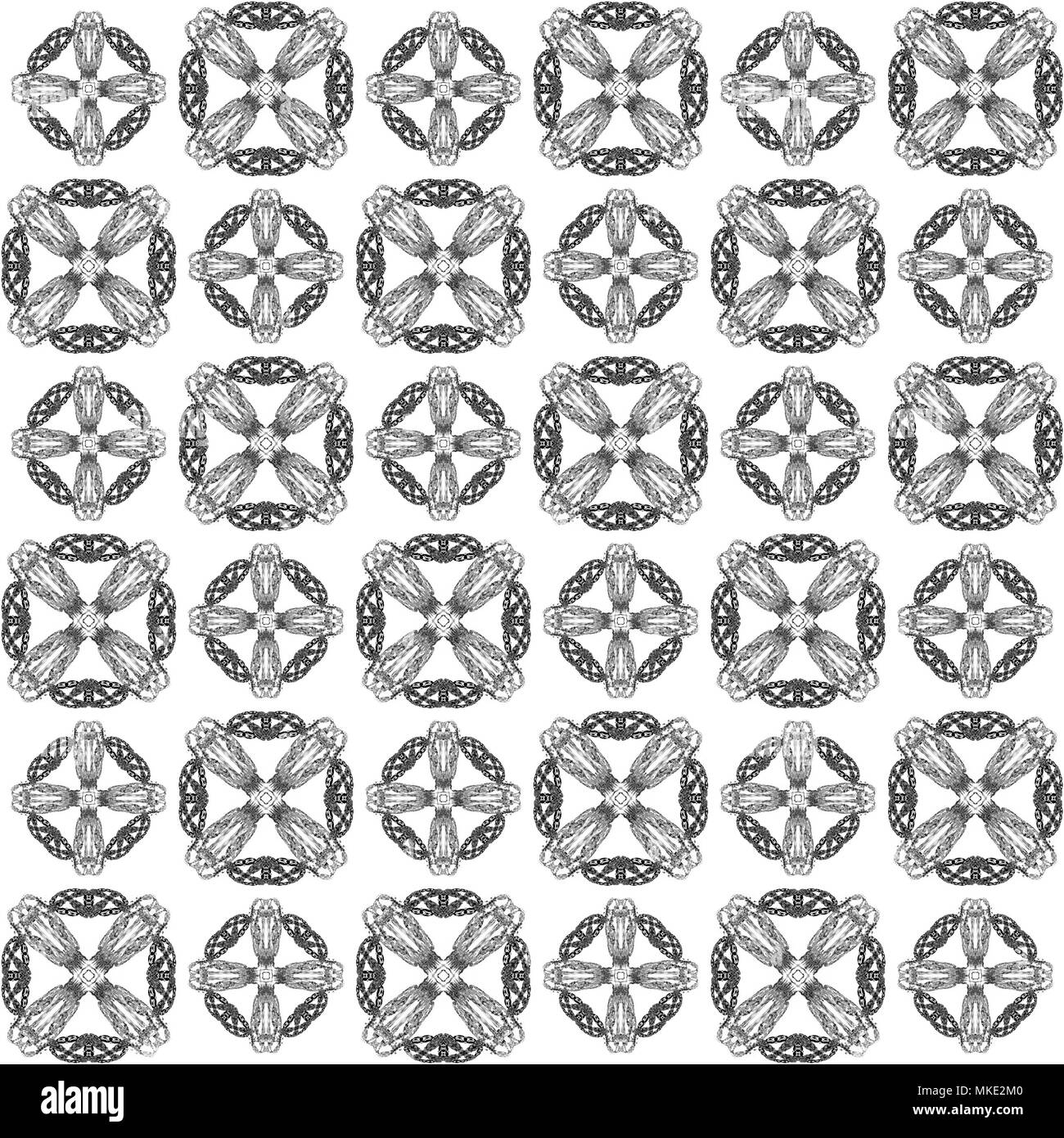 Seamless abstract black texture fractal patterns on white background ...