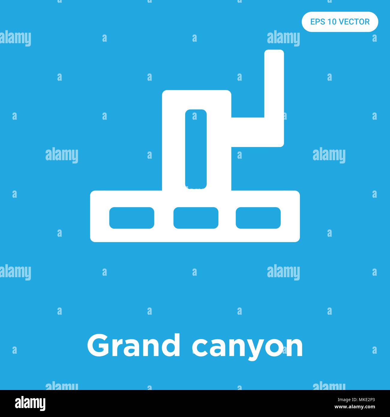 Grand canyon vector icon isolated on blue background, sign and symbol ...