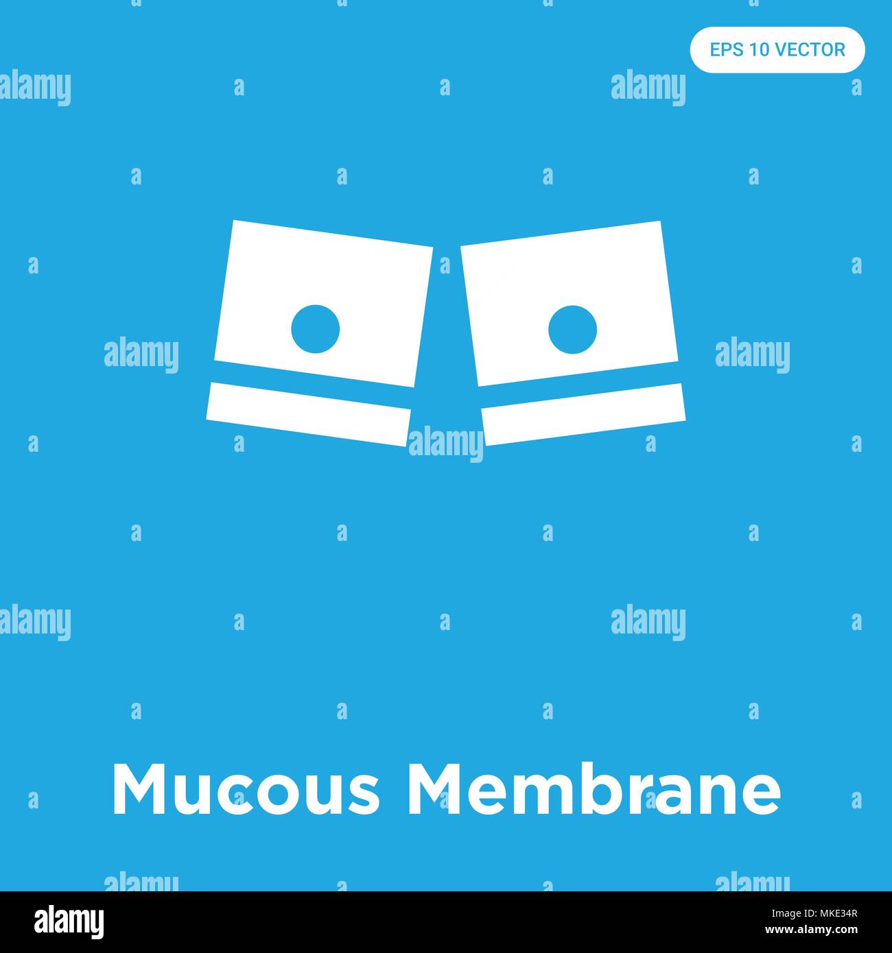 Mucous Membrane vector icon isolated on blue background, sign and ...
